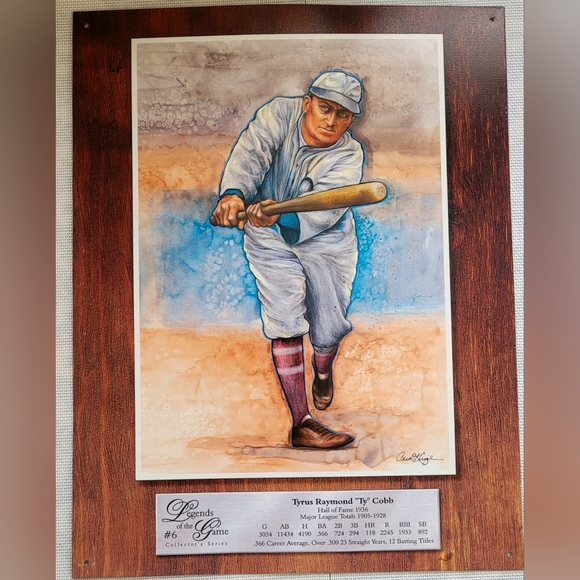 Wall Decor | Baseball Collectors Series Tyrus Raymond Ty Cobb Hall Of ...